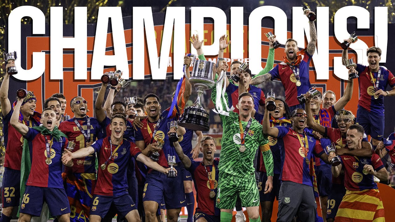 🏆🔵🔴 CHAMPIONS OF SPAIN! FC BARCELONA COPA DEL REY 2024/25 TROPHY ...